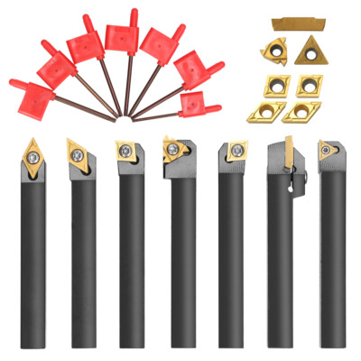 Lathe Carbide Inserts Tool & Holder Wrench Mini Lathe Set Turning ...