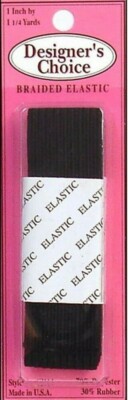 Designer's Choice ~ (CJ114) - 1" Braided Elastic - Black, 1.25 yd | eBay