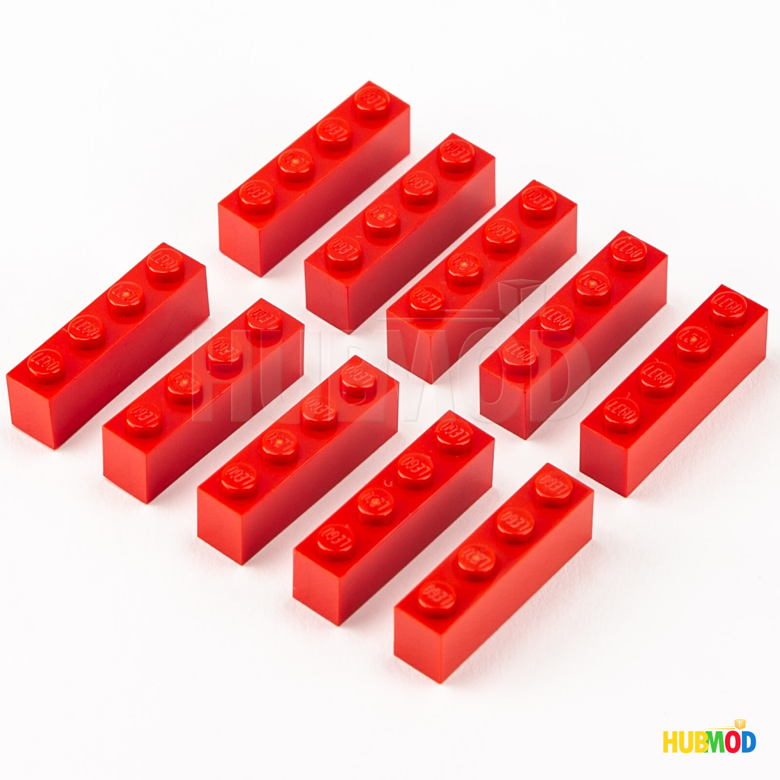 Lot of 10 Genuine LEGO Red 1x4 3010 Building Bricks Blocks Parts ...