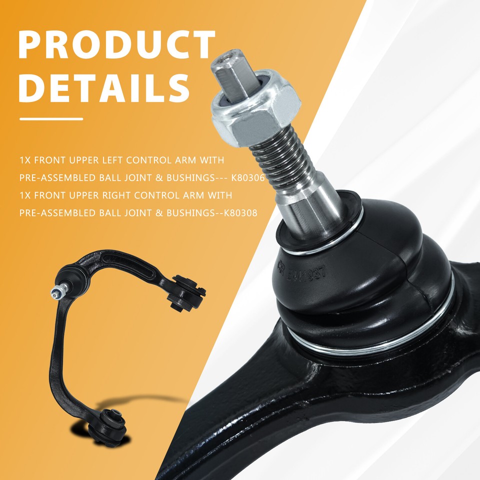 4Pc Front Upper Lower Control Arm Ball Joint FOR 2004 2005-2008 Ford F ...