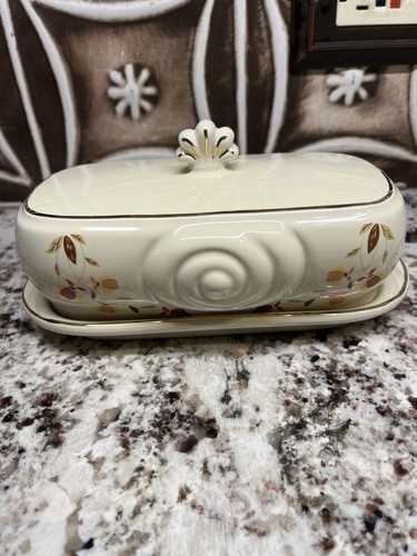 NALCC Jewel Tea Autumn Leaf Nautilus Hall China Butter Dish w Lid 1999 ...
