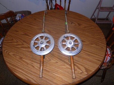 (2) Swish-Rod Ice Fishing Pole rod vintage with added pistol grip 35 ...