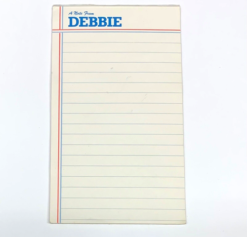 Vintage 90s A Note From DEBBIE Stationary Pad 7 Pages Left Name ...