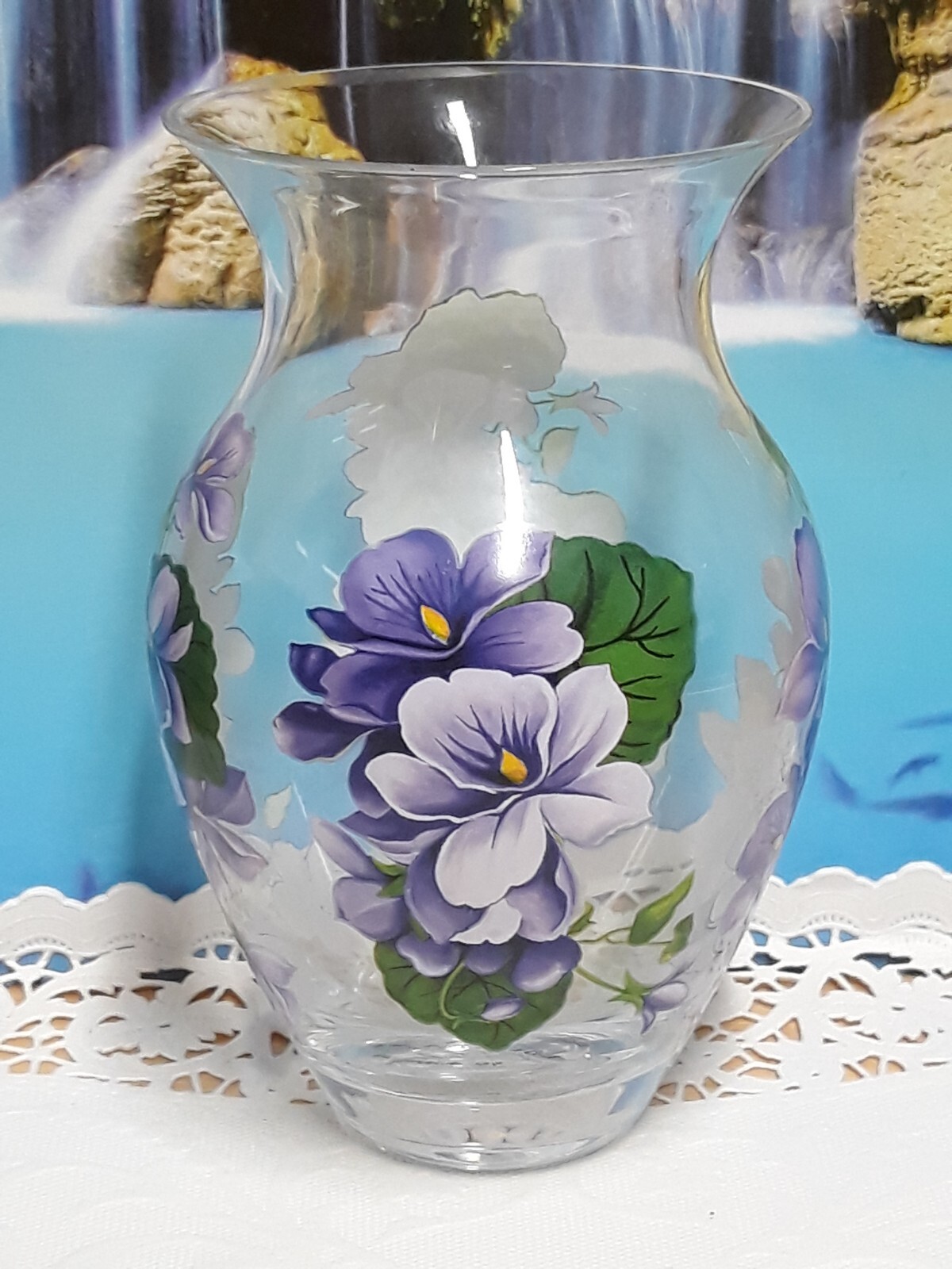 Teleflora Glass Vase with Two Tone Violet Flowers | eBay