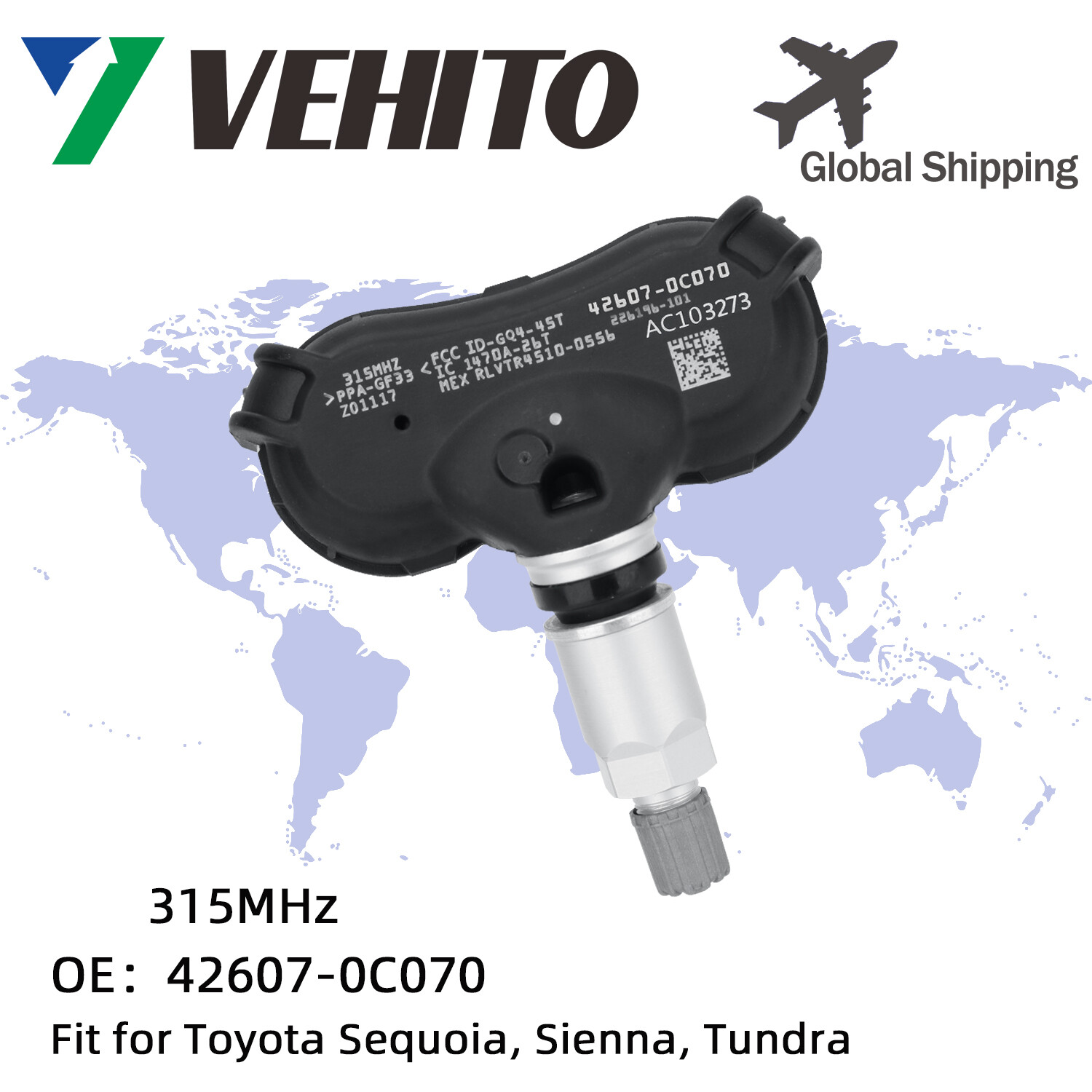VEHITO 1PC TPMS Tire Pressure Sensor For Toyota Sequoia Sienna Tundra ...