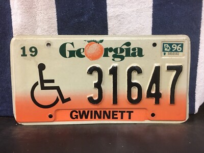 1996 Georgia Handicap License Plate | eBay