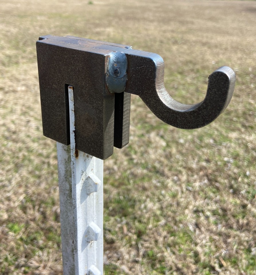 1pc 3/8" AR500 Hardened Steel Shooting Target T-Post Hook - Metal Range ...