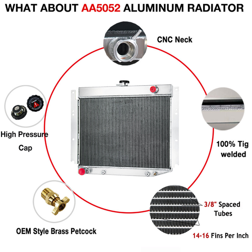 4-Core Radiator For 1969-1971 Dodge D100 D200 D300 W100 W200 W300 ...