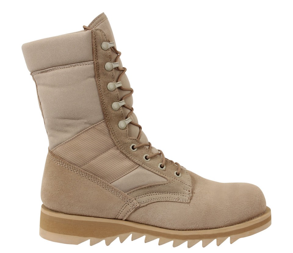 BOOT Desert Tan 10" - GI Jungle Style with Wave or Ripple Sole Rothco ...