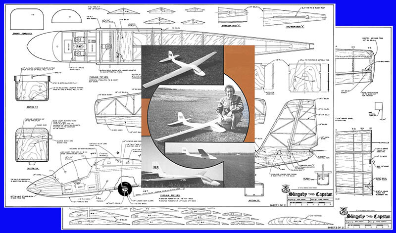 Model Airplane Plans (RC): SLINGSBY T.49b CAPSTAN 108" 1/6th Scale ...