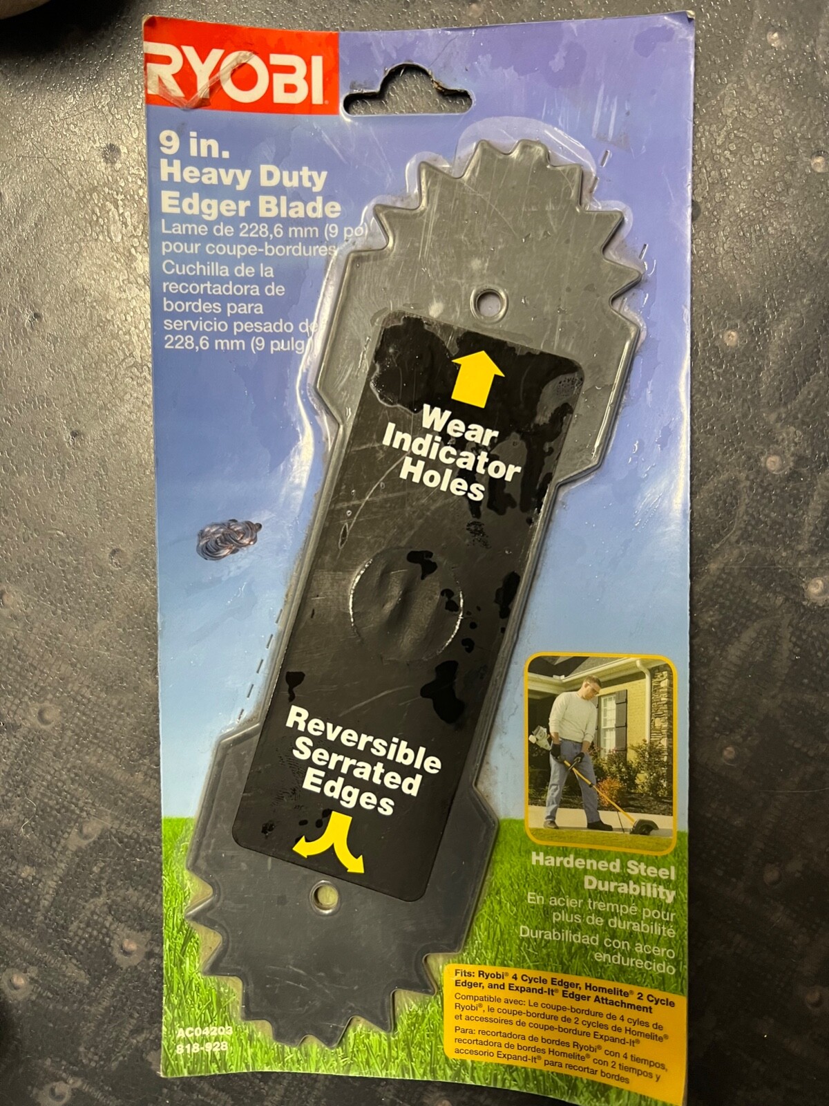 Ryobi Ac04203 Genuine 9 Inch Reversible Heavy Duty Hardened Steel Edger ...