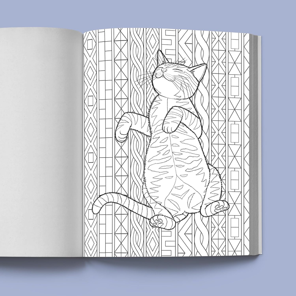 Stress Relief Cat Coloring Book: Calming and Adorable Designs for ...