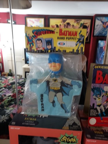 1966 Ideal Batman Hand Puppet Cloth Adam West Mint In Bag W Header Card ...
