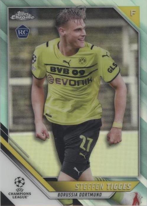 2021-22 Topps Chrome Uefa Champions League - Steffen Tigges #55 Aqua ...
