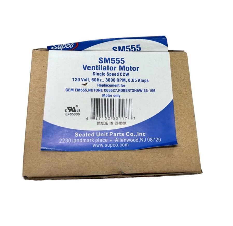 SUPCO SM555 Replacement Vent Hood Motor for Nutone C68627 for sale ...