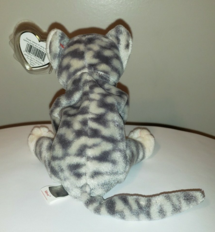 Ty Beanie Baby - SILVER the Gray Tabby Cat (8 Inch) NEW MWMTs Stuffed ...