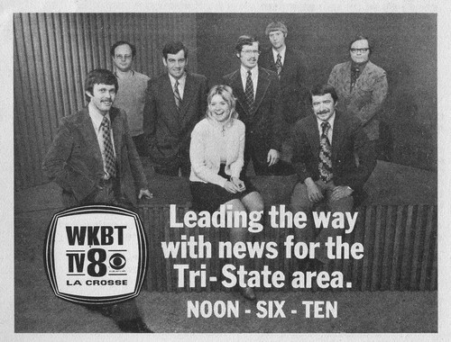 1974 WKBT TV NEWS AD~ED SEIELSTAD LARRY JOHNSON MARK QUADE LA CROSSE,WI ...