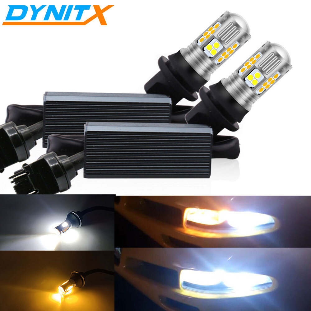 No Hyper Flash Switchback DRL Parking Signal LED Bulbs for 1999-2004 ...