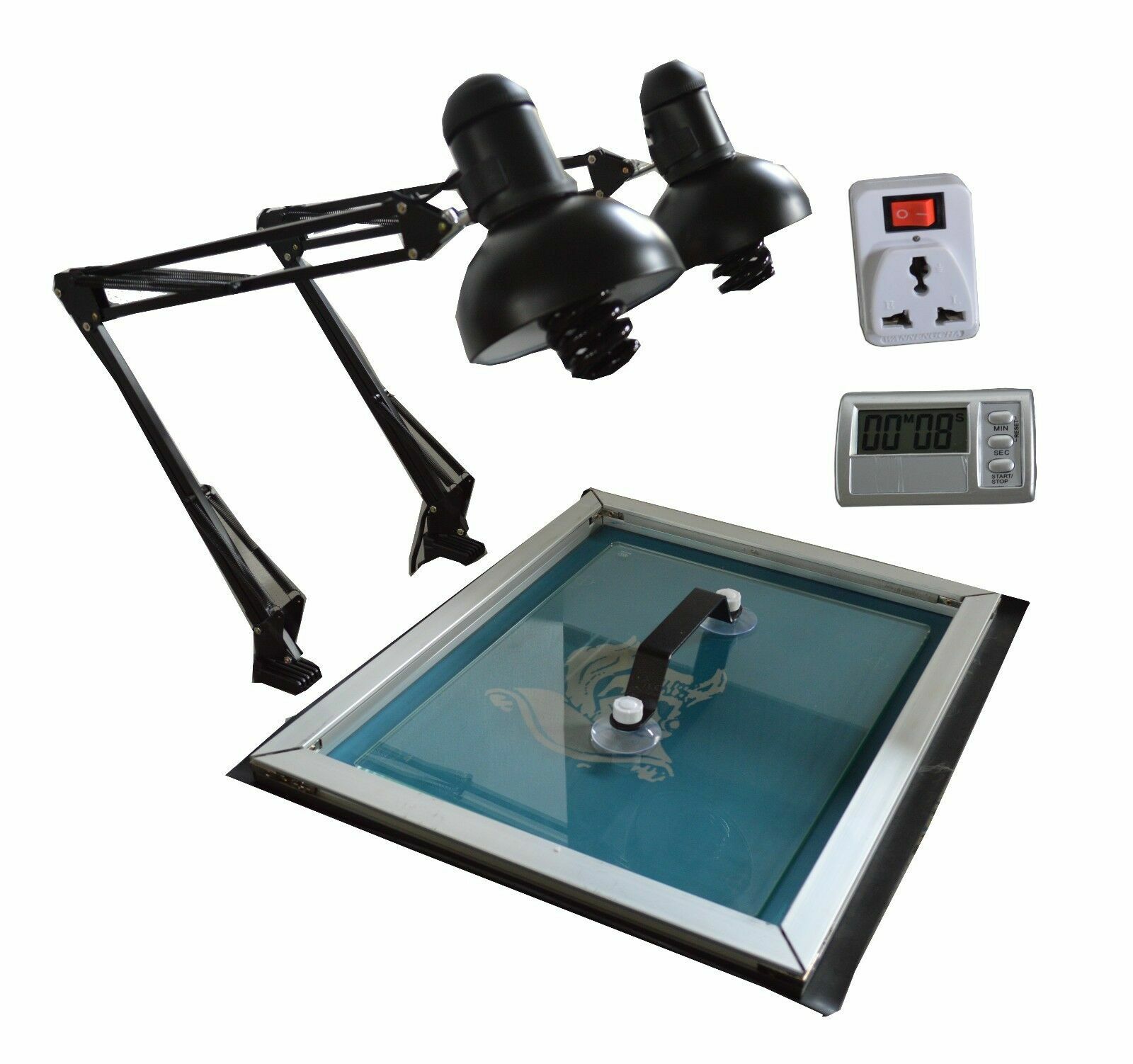 Full Set 4 Color 1Station Screen Printing Press Kit Printer & Drying ...