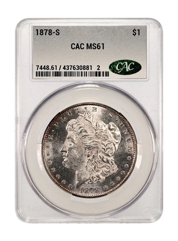 1878 S MORGAN SILVER DOLLAR CACG MS61 Highly Reflective. Very Clean ...