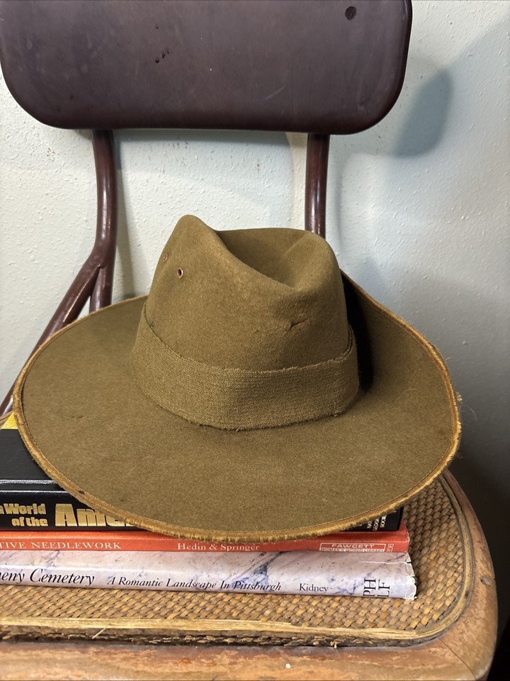 Original WWII Australian Army Bush Hat With Badge Military Hat | eBay