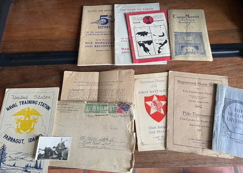 Lot of 10 WWI & WWII documents pamphlets programs | eBay