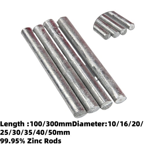 99.95% Solid Zinc Rods Round Bar Anode Electroplating High Purity Zn ...