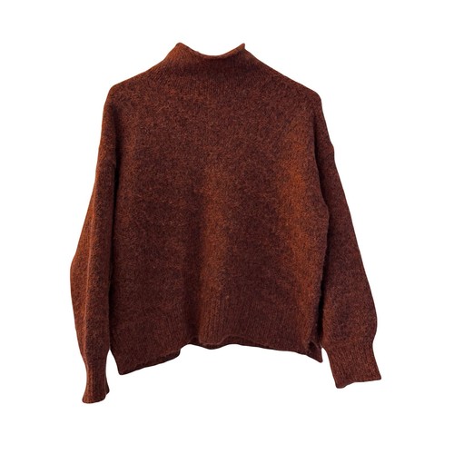 Poetry Alpaca Blend Pima Cotton Rust Mock Neck Sweater, Size 6 | eBay
