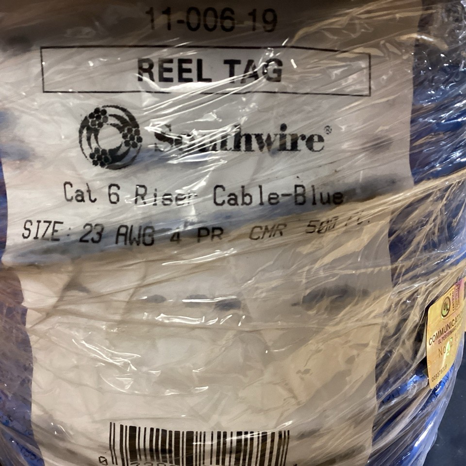 Southwire 500 ft. Blue 23/4 Solid CU CAT6 CMR (Riser) Data Cable | eBay