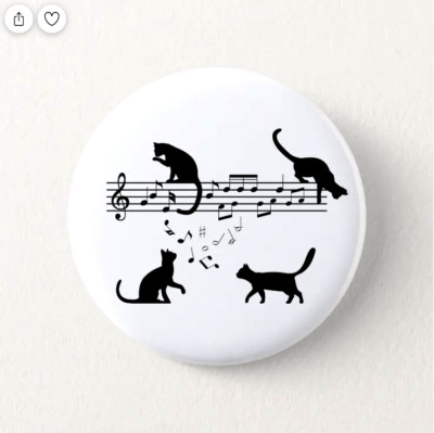 BLACK CATS MUSIC NOTE Pendant 925 Sterling Silver 20" Necklace Women ...
