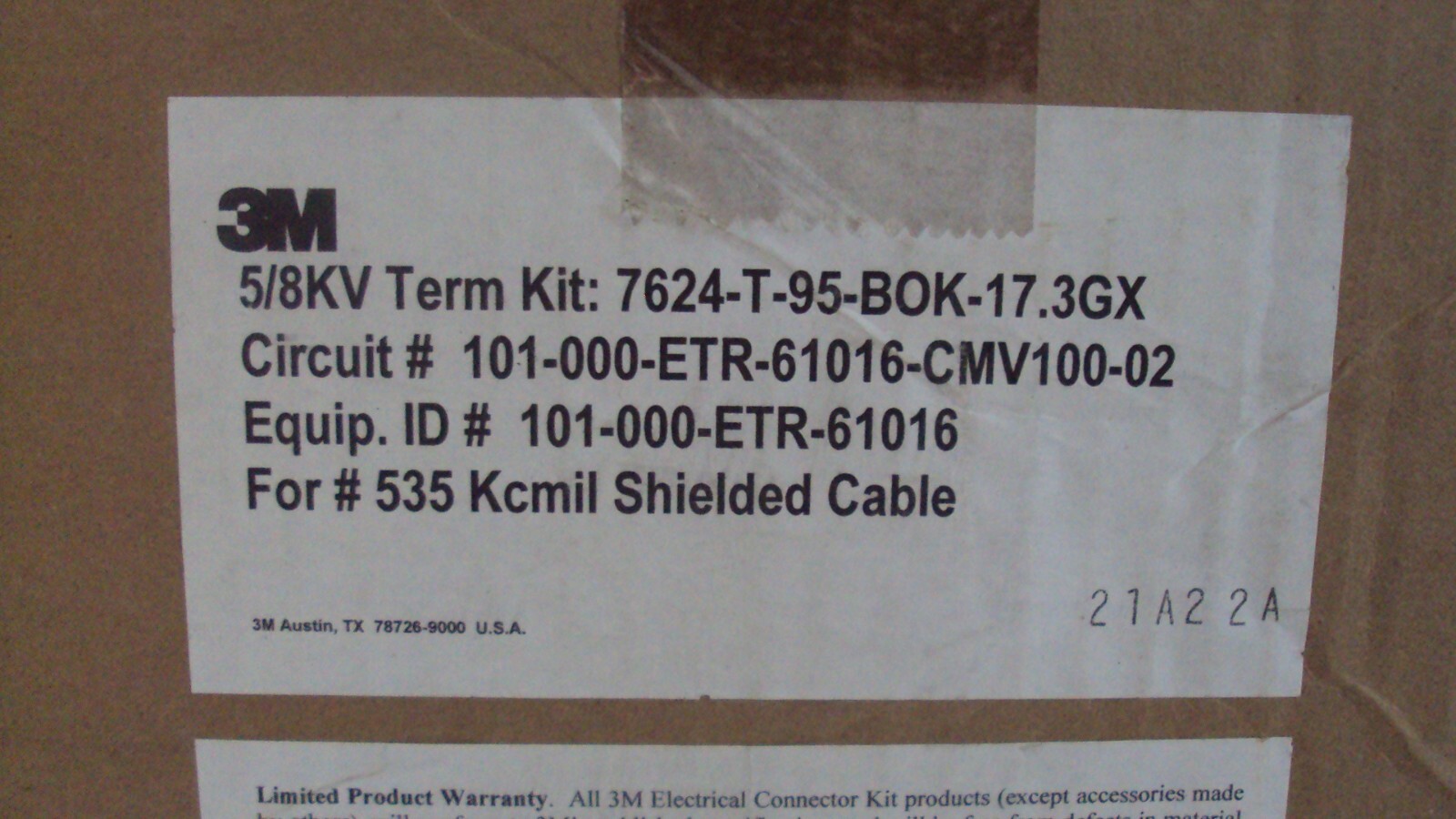 3M 5/8KV TERM KIT P/N: 7624-T-95-BOK-17.3GX NEW IN BOX | eBay