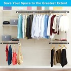 15-40 Inch Adjustable Hanging Closet Rod Space Saving Clothes Hanging ...