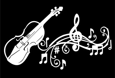 Fiddle Violin Decal Musical Staff Notes Vinyl Car Truck Window Laptop ...