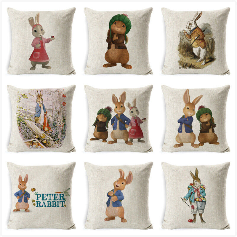 Peter Rabbit Cushion Cover Polyester Pillow Cover Animal Pillow Case ...