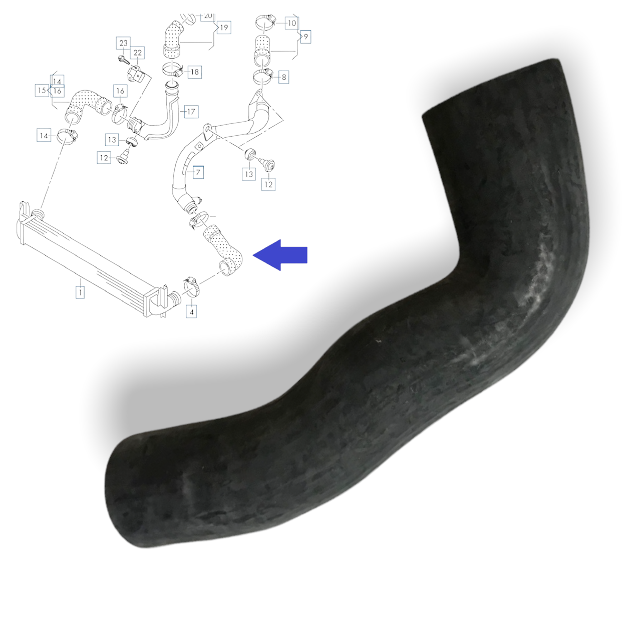 INTERCOOLER TURBO HOSE PIPE FOR AUDI SEAT SKODA VW 27729 6R0145832 ...