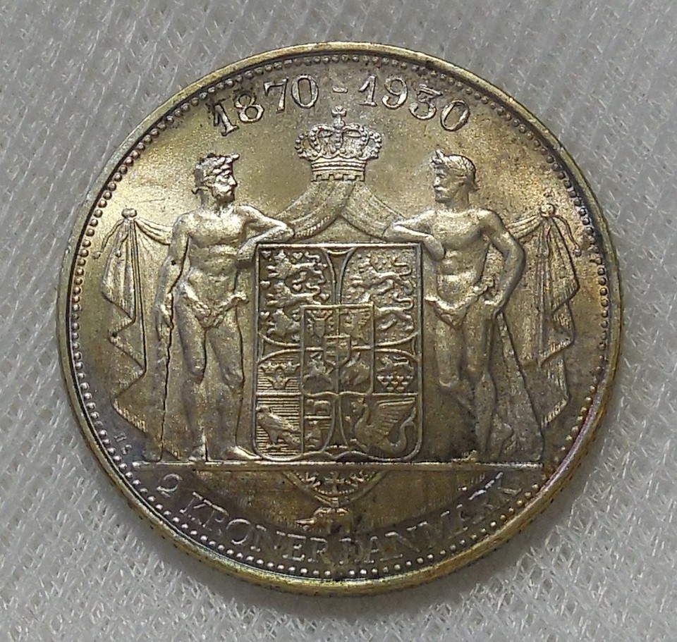 1930 DENMARK 2 KRONER SILVER COMMEMORATIVE COIN AU-UNC | eBay