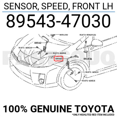 8954347030 Genuine Toyota SENSOR, SPEED, FRONT LH 89543-47030 | eBay