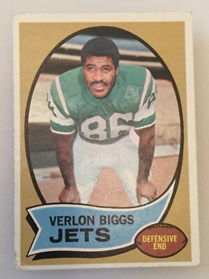 1970 TOPPS VERLON BIGGS #3 NEW YORK JETS FOOTBALL CARD Jackson St | eBay.de