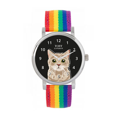 Toff London TLWS-66890 Ladies Beige Tabby Cat Head Watch | eBay UK
