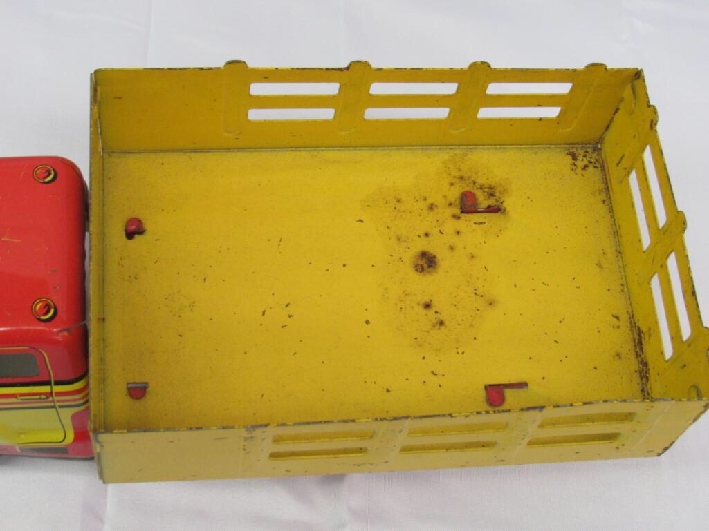 Antique c. 1940's/50's Marx Litho'd Steel Stake Truck 13.5" | eBay
