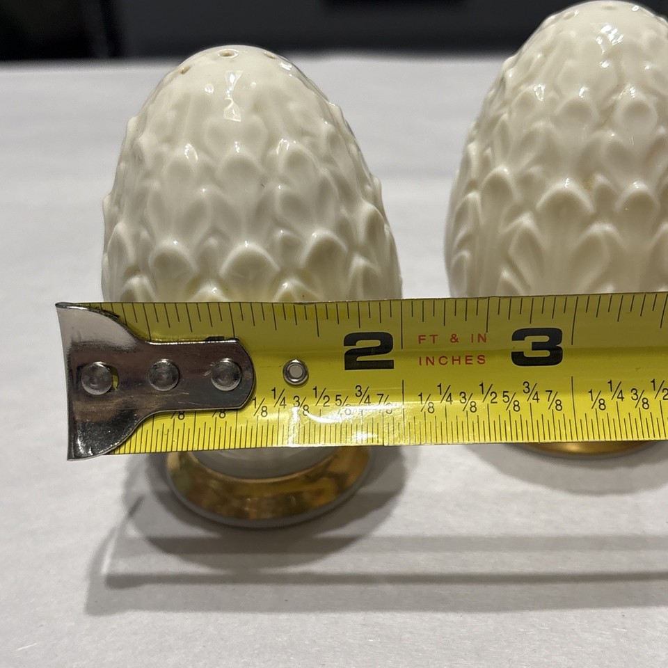 Lenox Woodleaf Egg Acorn Shape Salt & Pepper Shakers with 24k Gold Trim ...