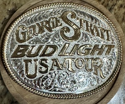 GRAIL MINT George Strait Gist Silversmith Belt Buckle LARGE SCARCE | eBay