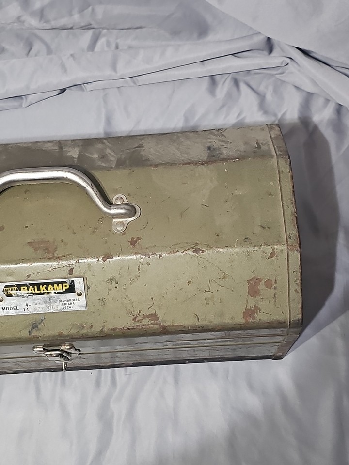 vintage NAPA BALKAMP model 4-4751 metal toolbox tombstone w/tray 18”x9 ...