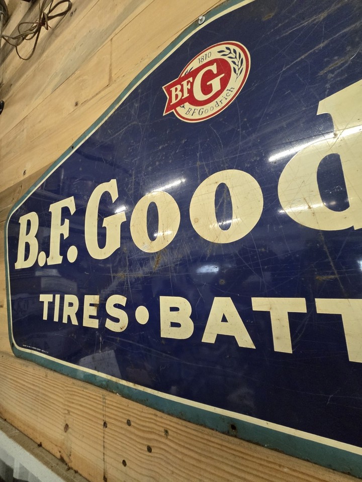 Antique Dealer BF Goodrich Tires Batteries Metal Sign - Large Sign | eBay
