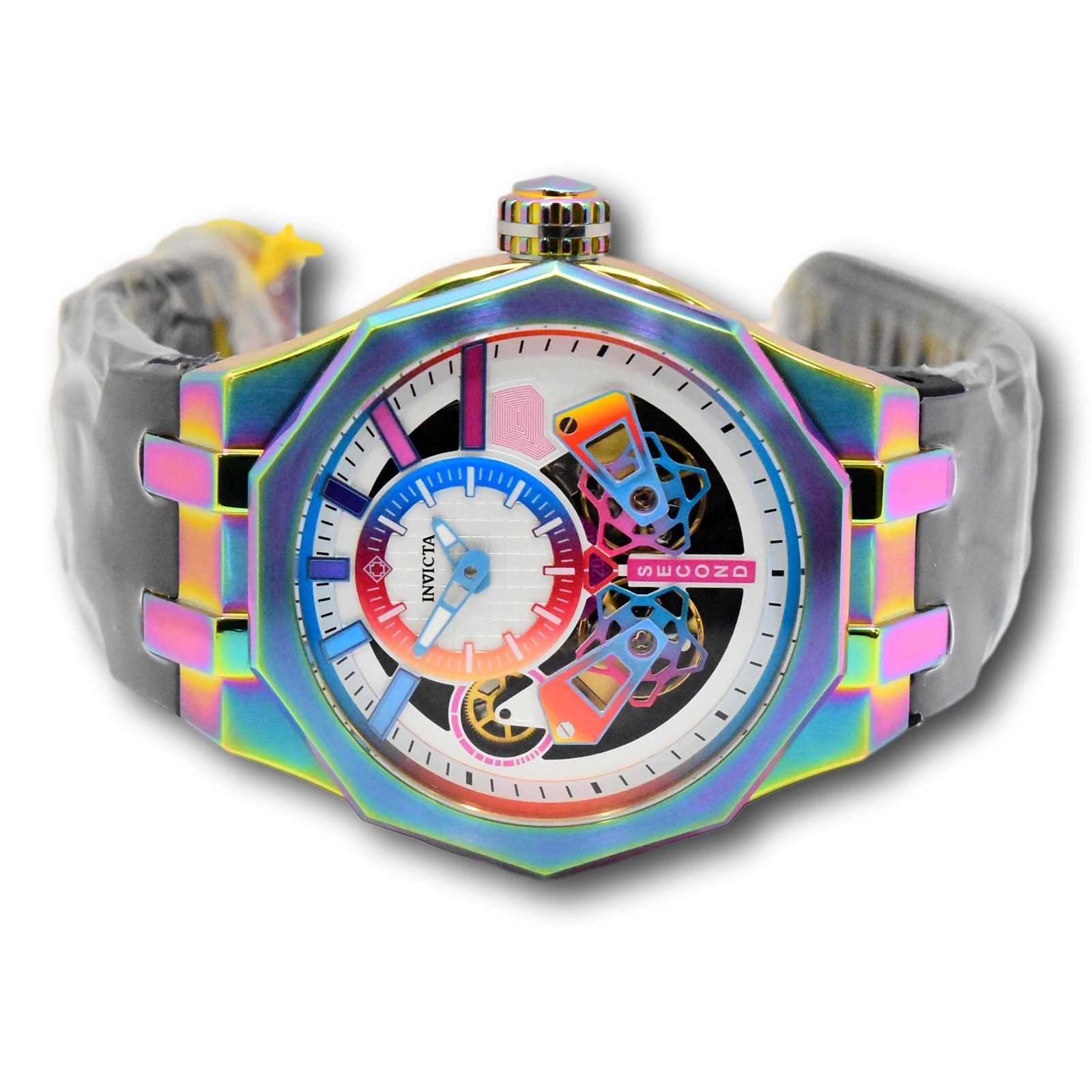 Invicta Iridescent Dual Open Heart Automatic Men's LARGE 52mm Watch ...