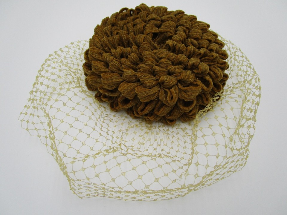 Vintage Miss Sally Victor Olive Green Pillbox Hat with Netting | eBay