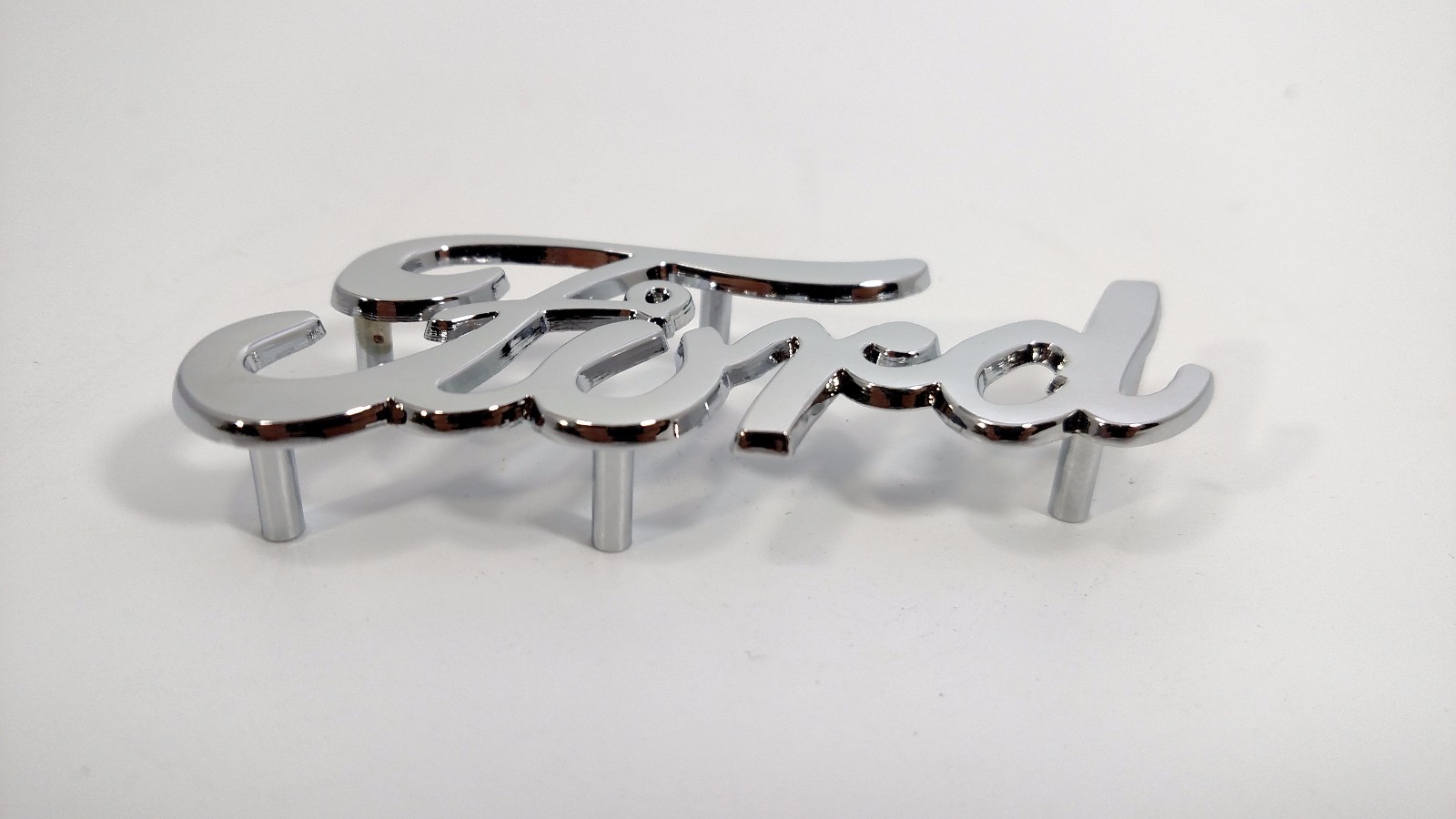 Chrome Ford Script Emblems w/ Mounting Studs Pair | KA7701X2 | Right ...