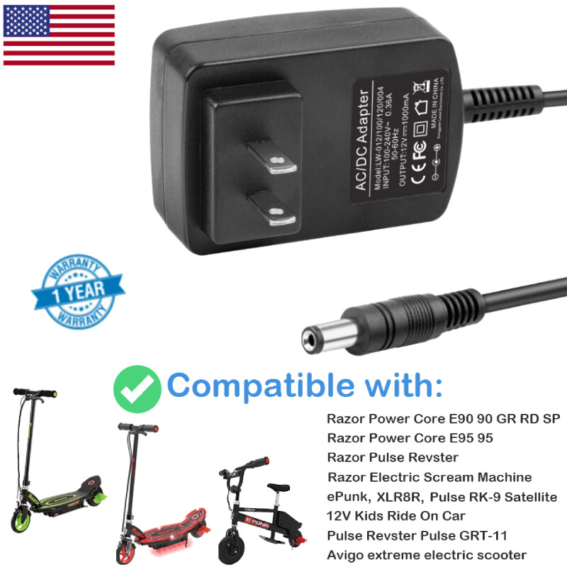 Cepillo Electrico Cargador De 12 V Para Razor Power Core 90 E90 E95 95 ...