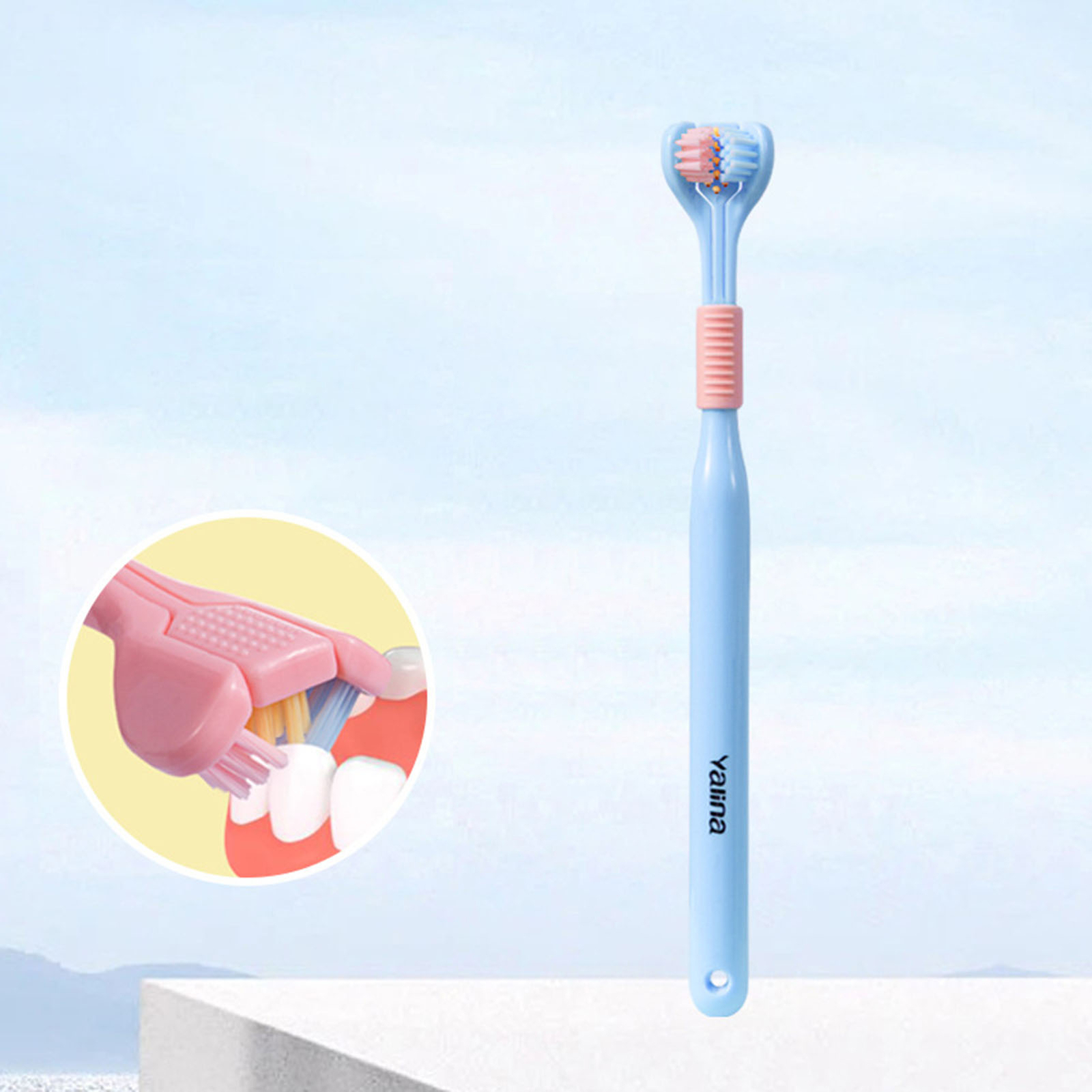 3 Sided Toothbrush Autistic Sensory Adult Children Tooth-Hugging Deep ...