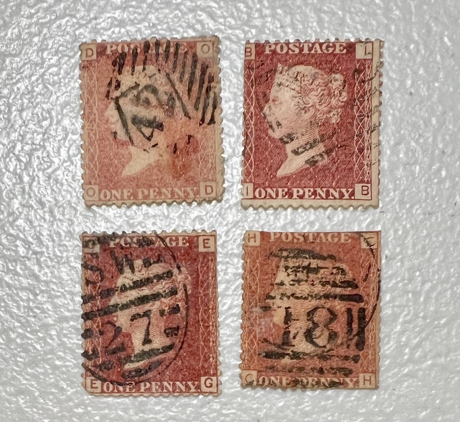 Lot of 4 England (GB) Penny Red Postage Stamps, 1864 | eBay